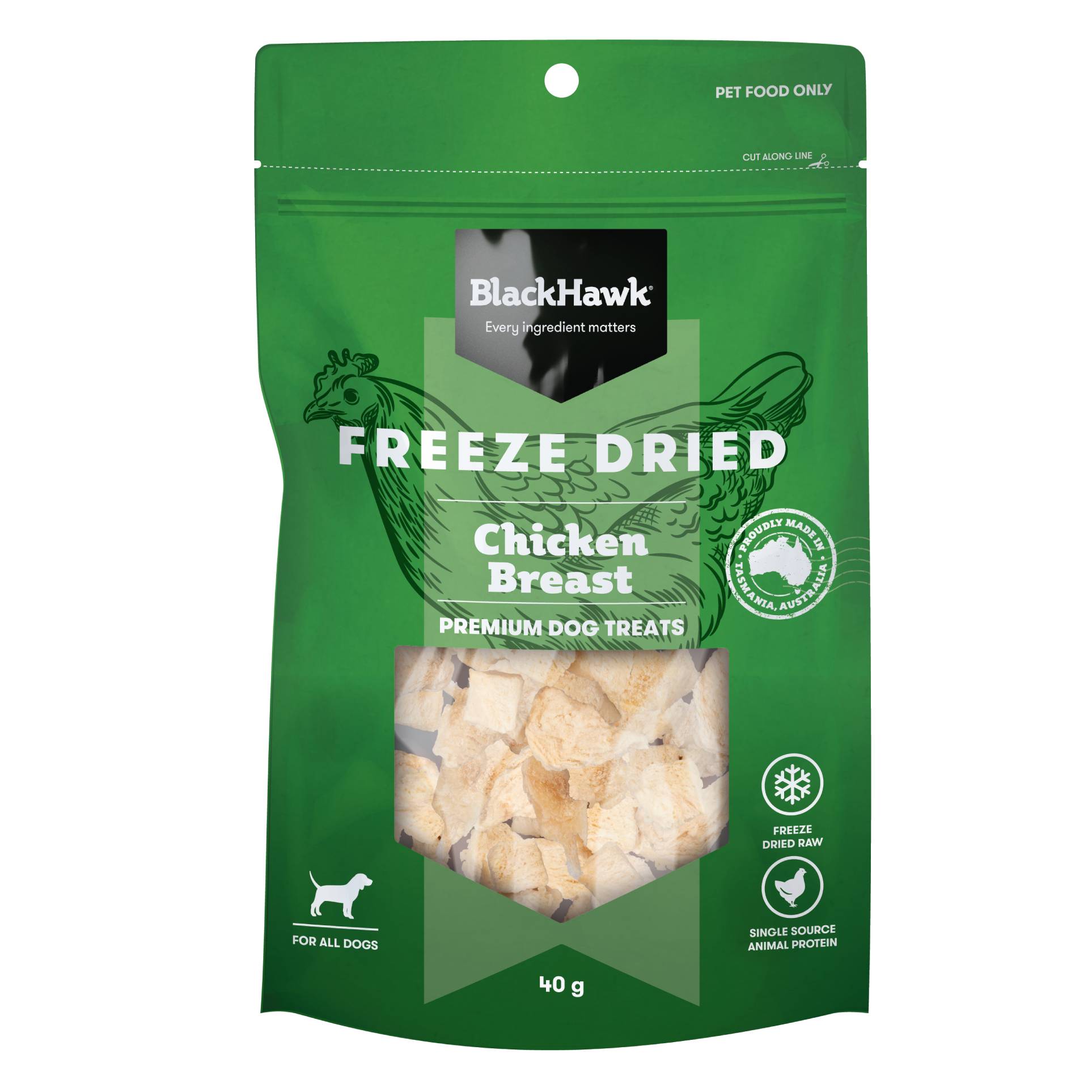 Freeze Dried Dog Treats | Chicken Breast - Black Hawk